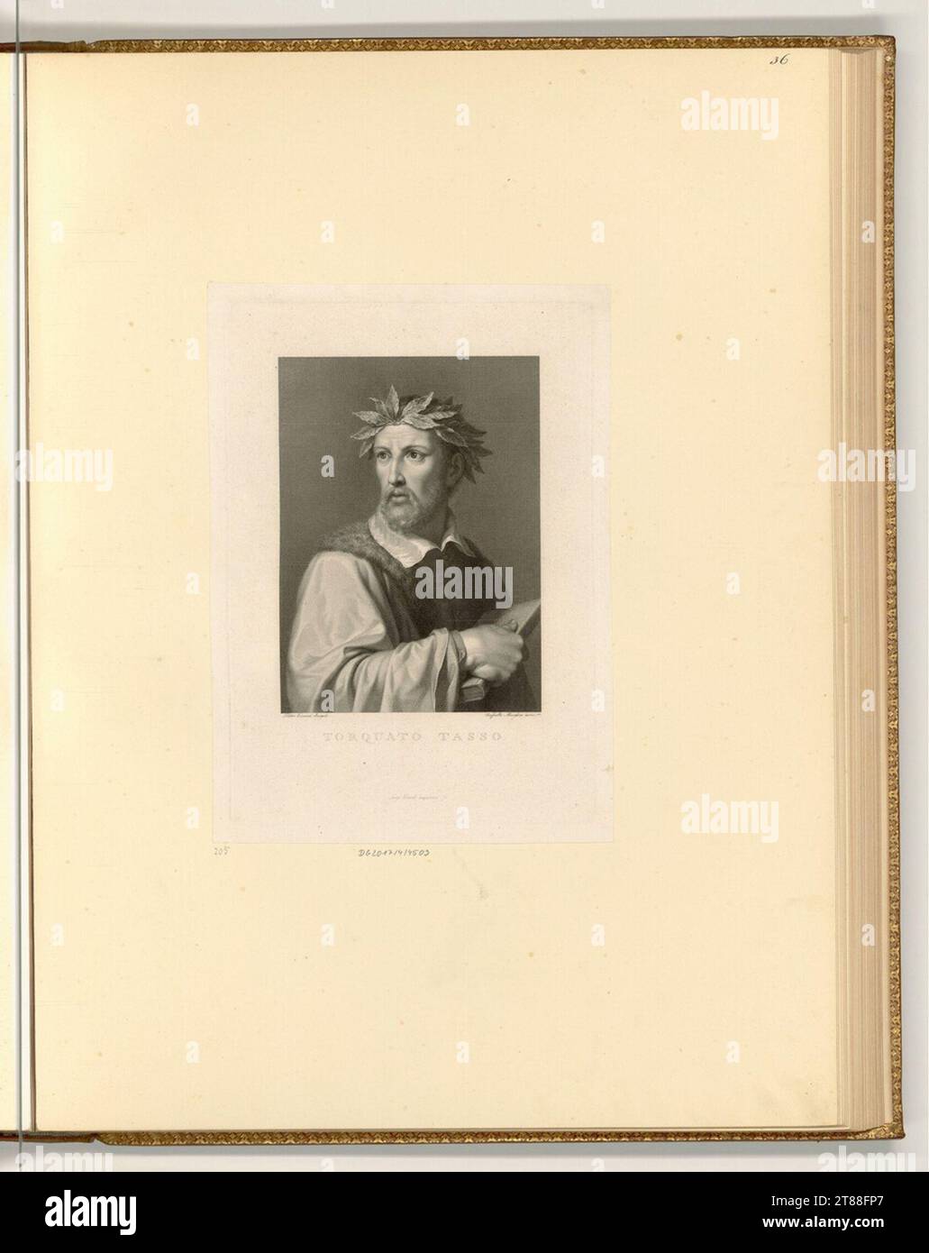 Raffaello Morghen (Engraver) Portrait of Torquato Tasso. Copper ...