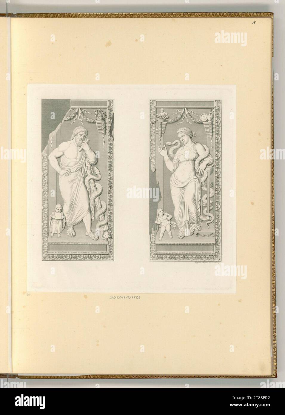 Raffaello Morghen (Engraver) Asklepios and Hygieia. Copper engraving ...