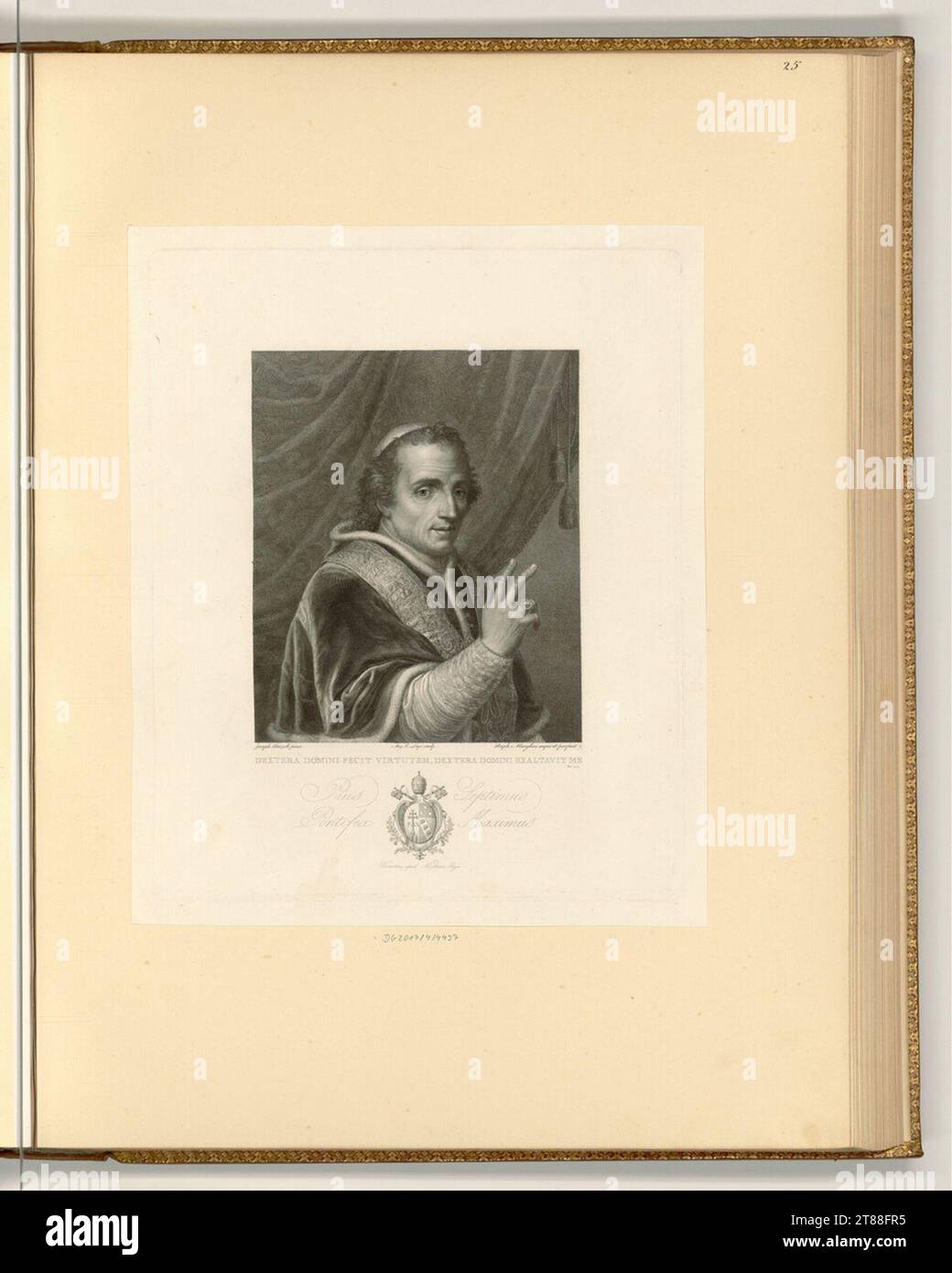 Raffaello Morghen (Engraver) Pope Pius VII .. Copper engraving, etching ...