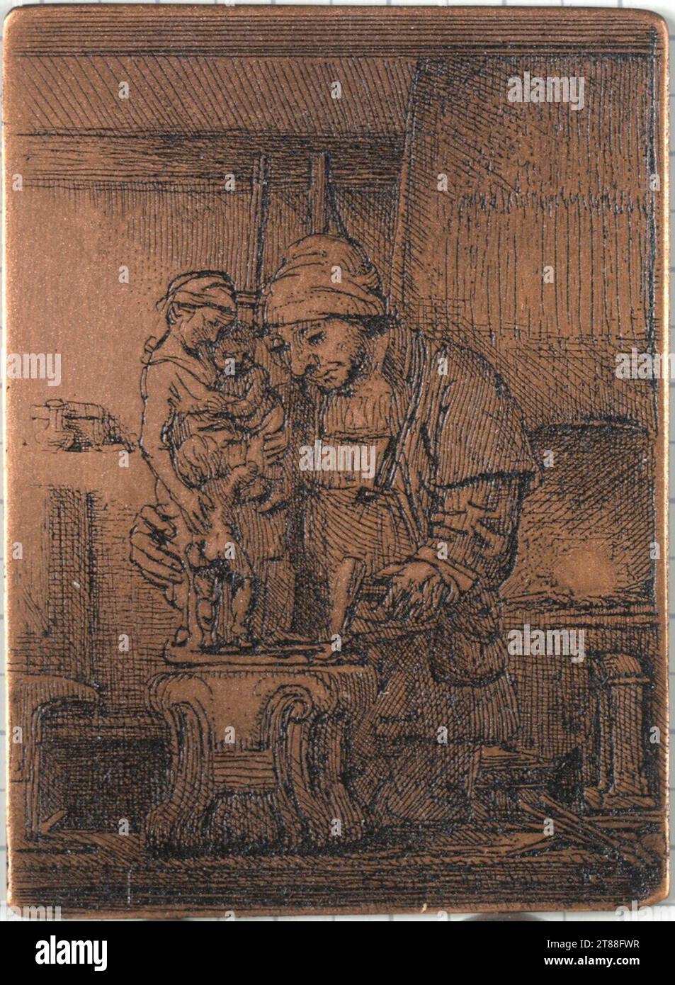 Rembrandt Harmensz. van Rijn The goldsmith. Copper plate before 1655 Stock Photo - Alamy