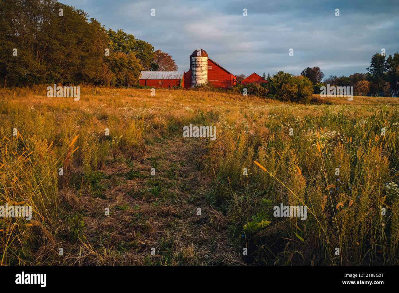 scenic red farm Stock Photo - Alamy