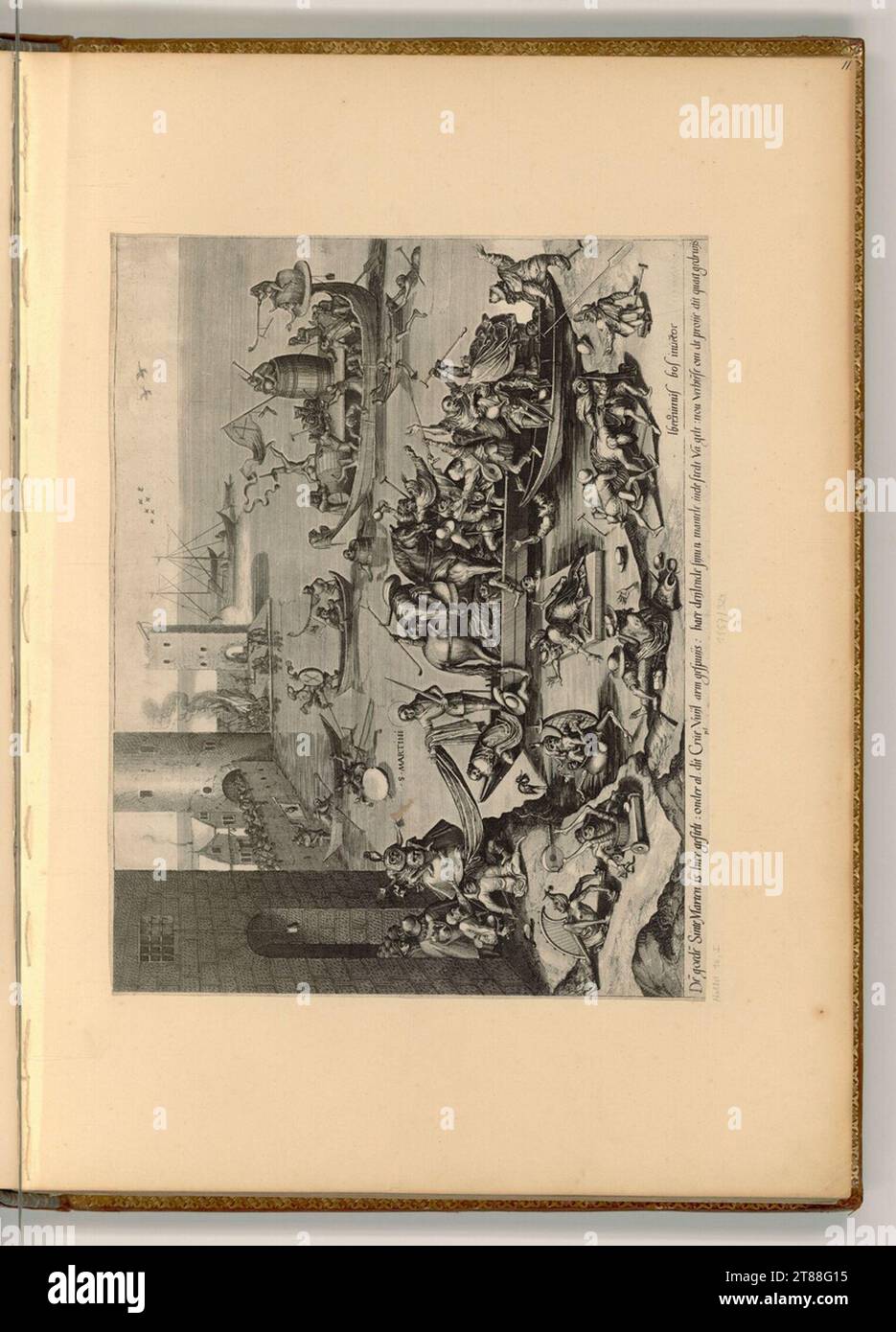 Hieronymus Bosch Saint Martin with his horse in the ship. Copper ...