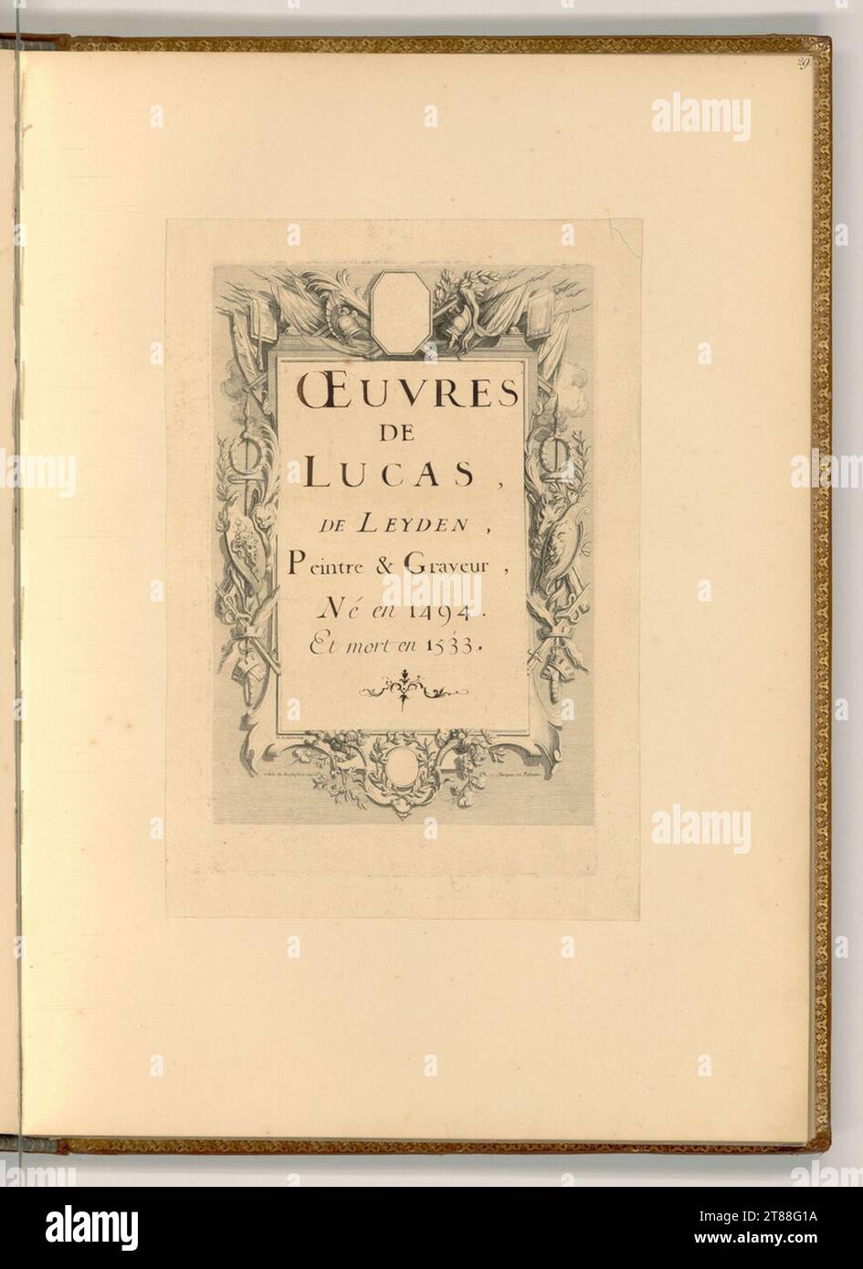 Pierre Rochefort (Verleger in) Title sheet, oeuvres the lucas the ...