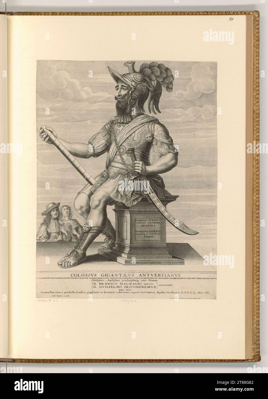 Gilles Hendricx (Engraver) The giant antigonus. Copper engraving print ...