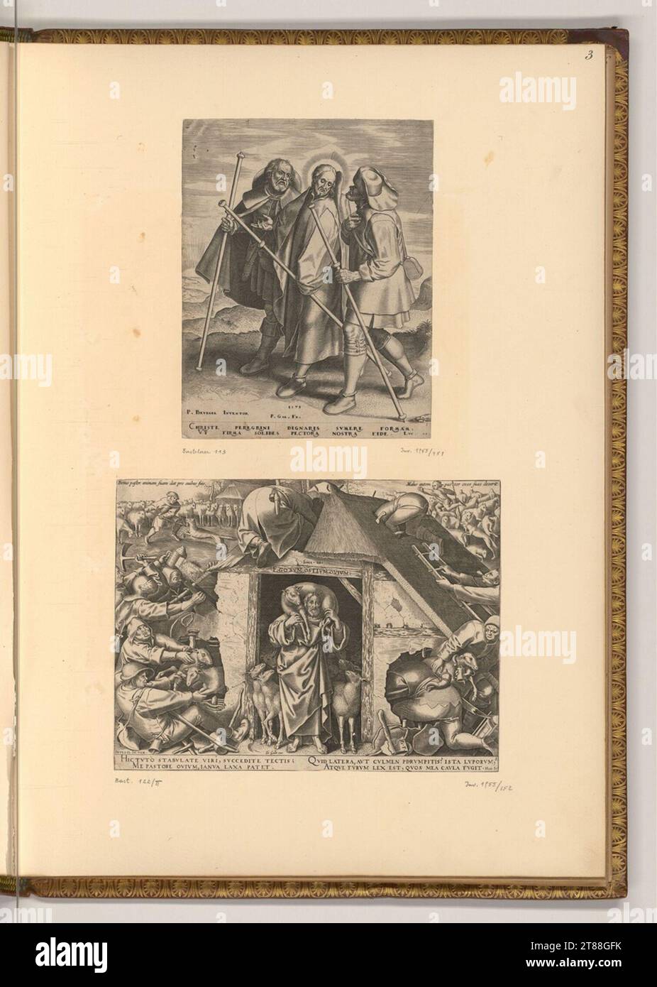 Pieter Bruegel d. Ä. Christ and two disciples on the way to Emmaus; The ...