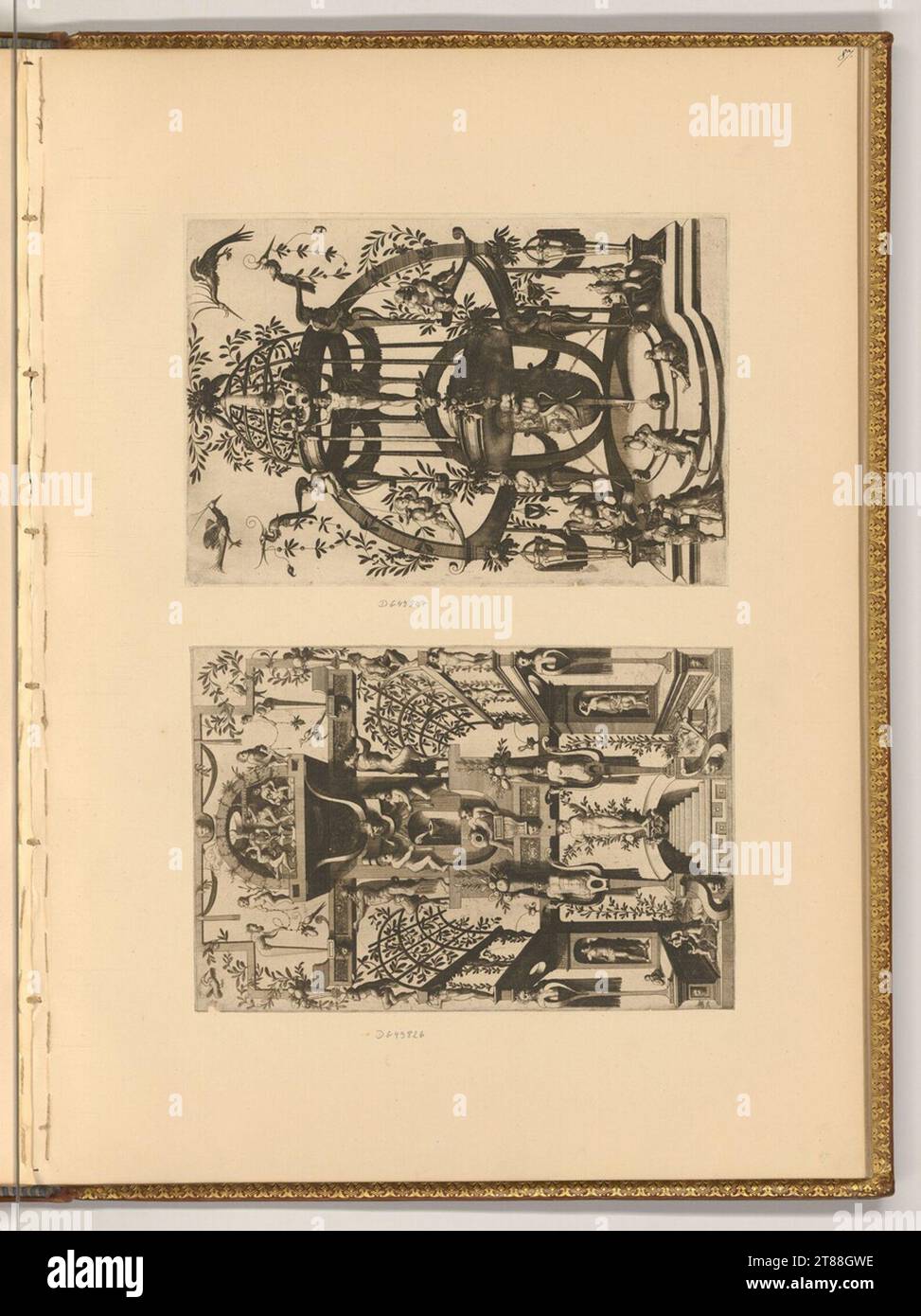 Jan van Doetecum (Engraver) Cart rushes with grotesque and grave ...