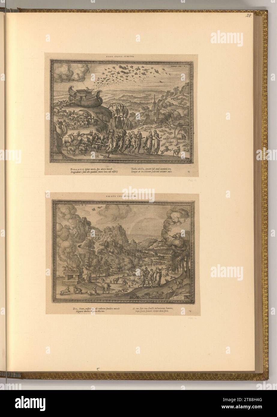 Pieter Van der Borcht (Engraver) End of the flood; Noah's victim. etching 1581 , 1581 Stock ...