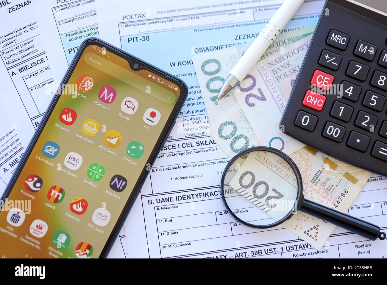 TERNOPIL, UKRAINE - AUGUST 3, 2023 Banking applications on screen of ...