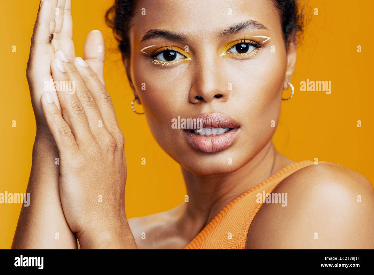 Colourful woman beauty african make-up face Stock Photo - Alamy