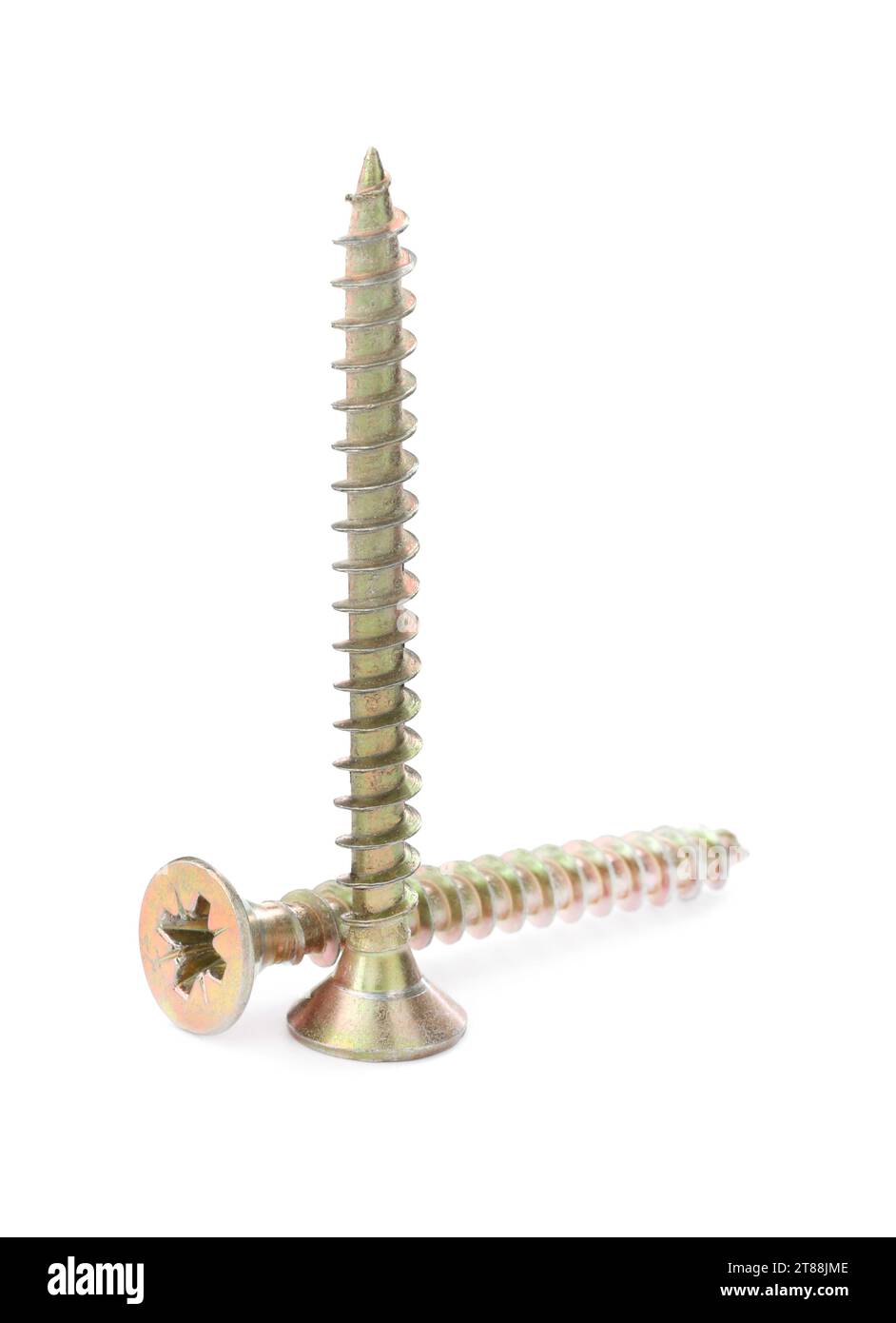 Metal screws isolated on white. Hardware tools Stock Photo - Alamy