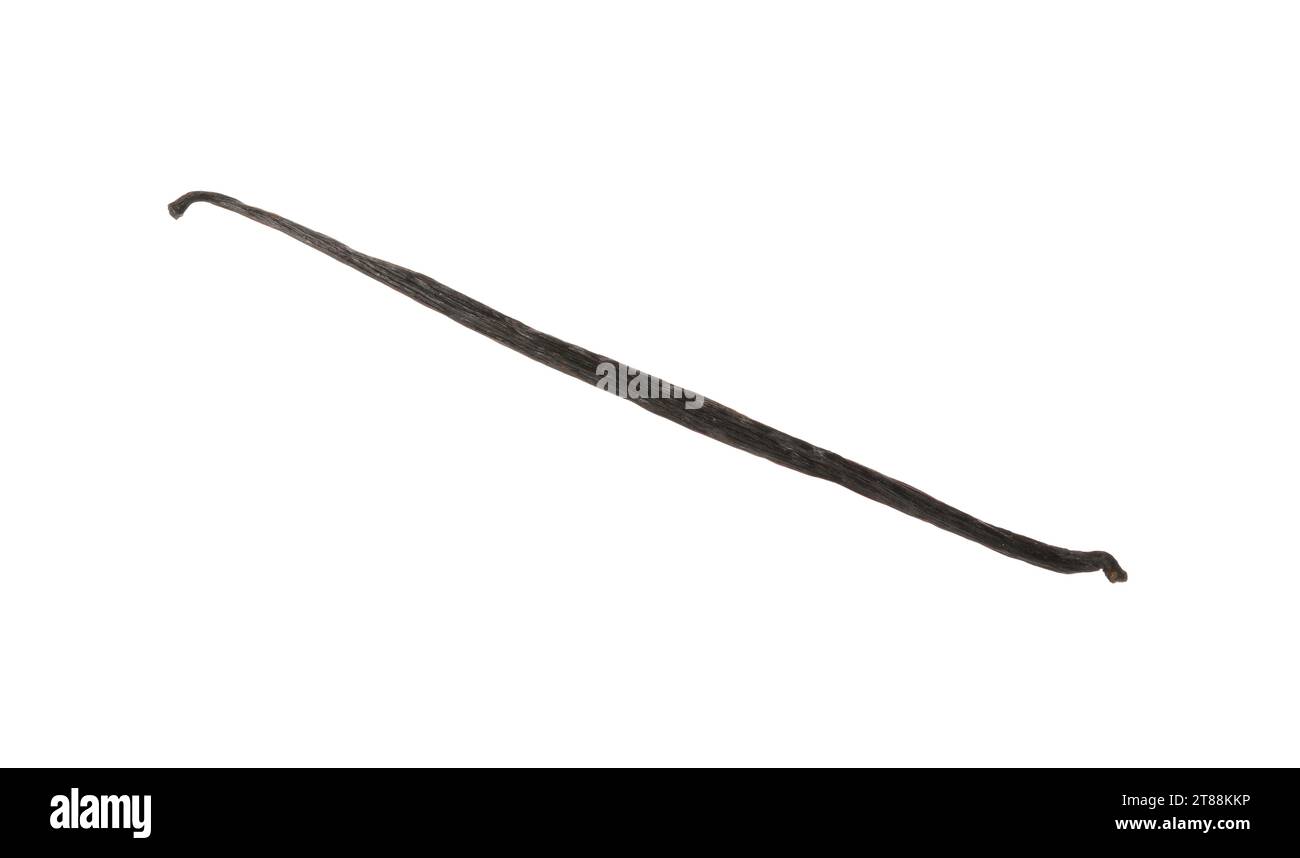 One aromatic vanilla pod isolated on white Stock Photo - Alamy