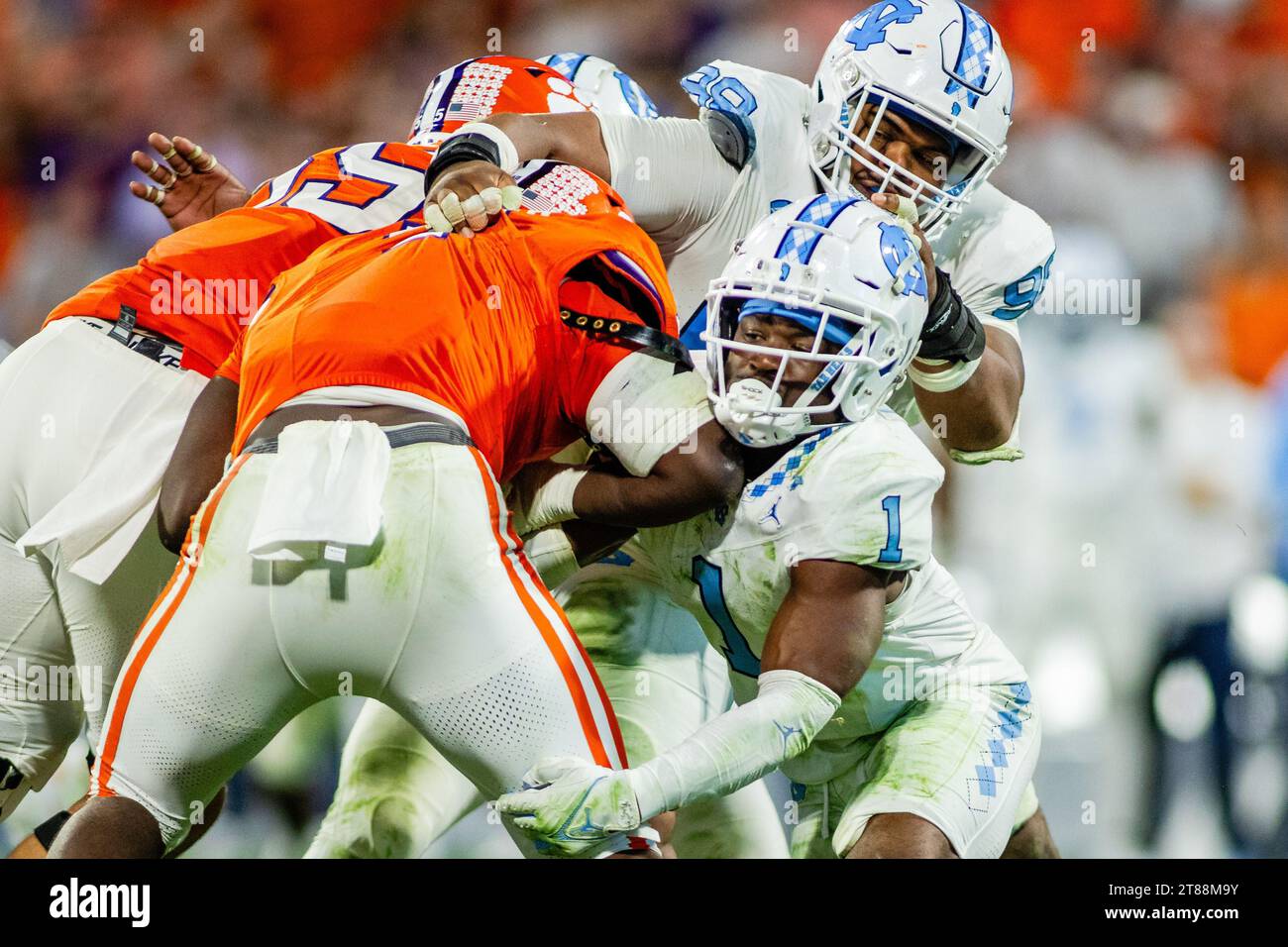 November 18, 2023: Clemson Tigers running back Phil Mafah (7) is ...