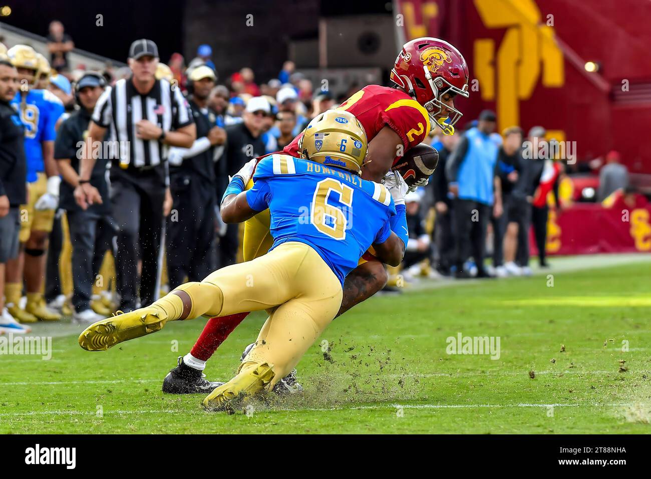 Los Angeles, CA. 18th Nov, 2023. USC Trojans wide receiver Brenden Rice ...