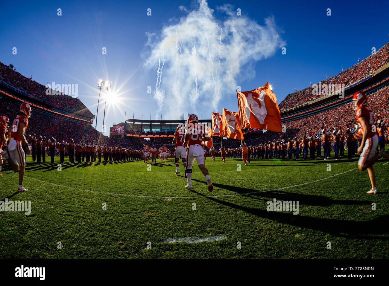 Clemson, SC, USA. 18th Nov, 2023. Clemson Tigers runout for the ACC Football matchup against the ...