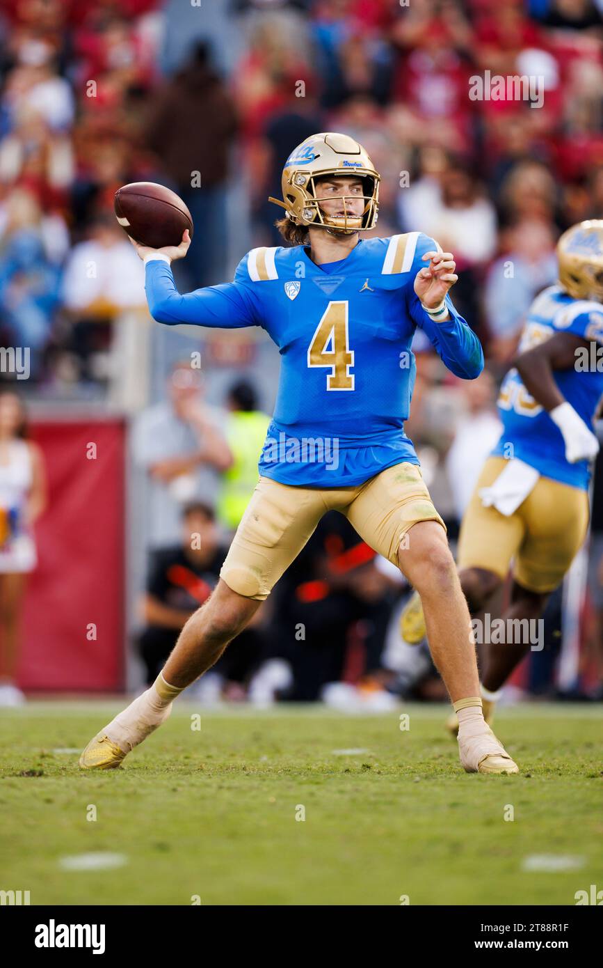 UCLA Bruins quarterback Ethan Garbers (4) throws during an NCAA ...