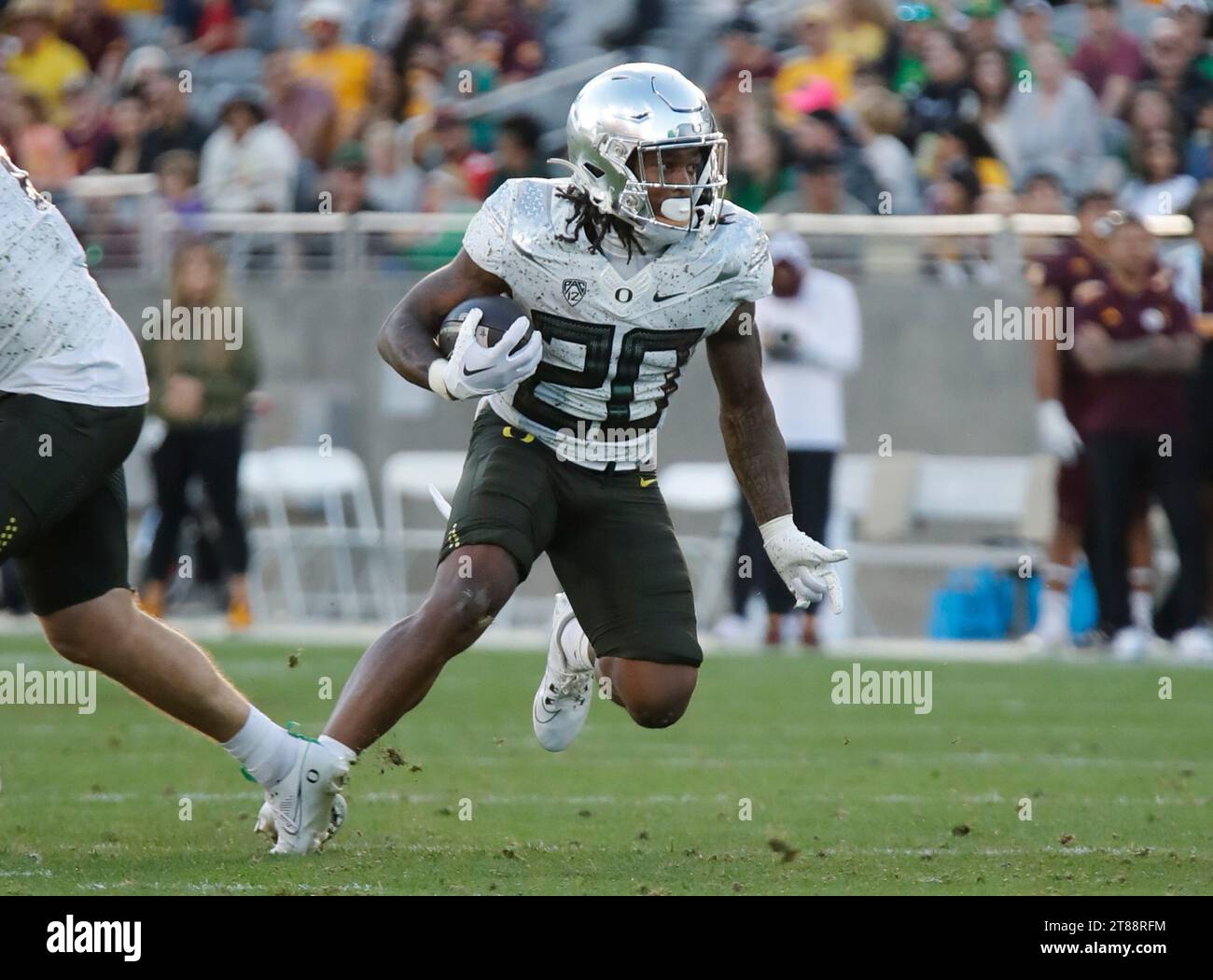 Tempe, Arizona, USA. 18th Nov, 2023. Running back Jordan James (20) of ...