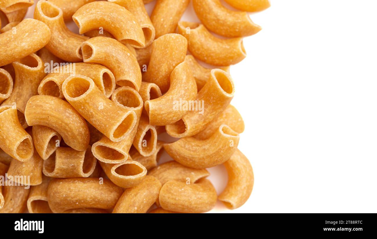 Gluten Free Brown Rice Elbow Macaroni Pasta Isolated on a White ...