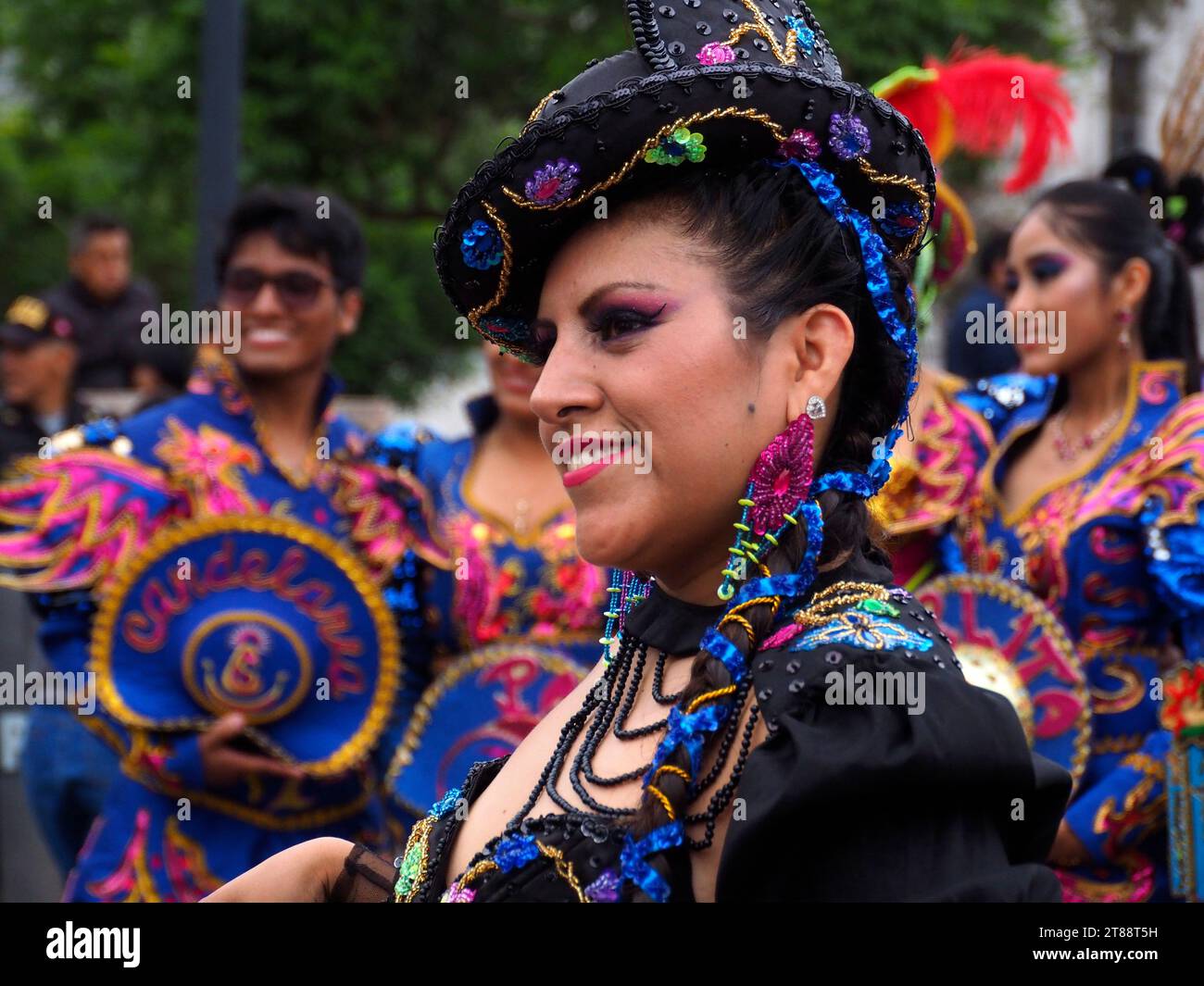 Lima, Peru. 18th Nov, 2023. Dancing women wearing traditional costumes ...