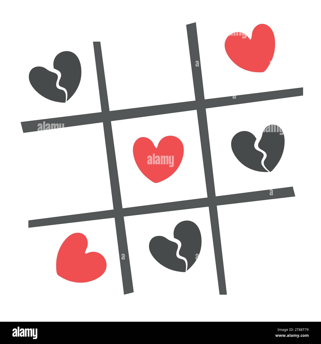 game tic tac toe hearts for valentine's day Stock Vector Image & Art ...