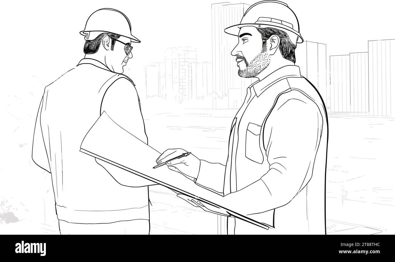 Men wearing hard hats Cut Out Stock Images & Pictures - Alamy