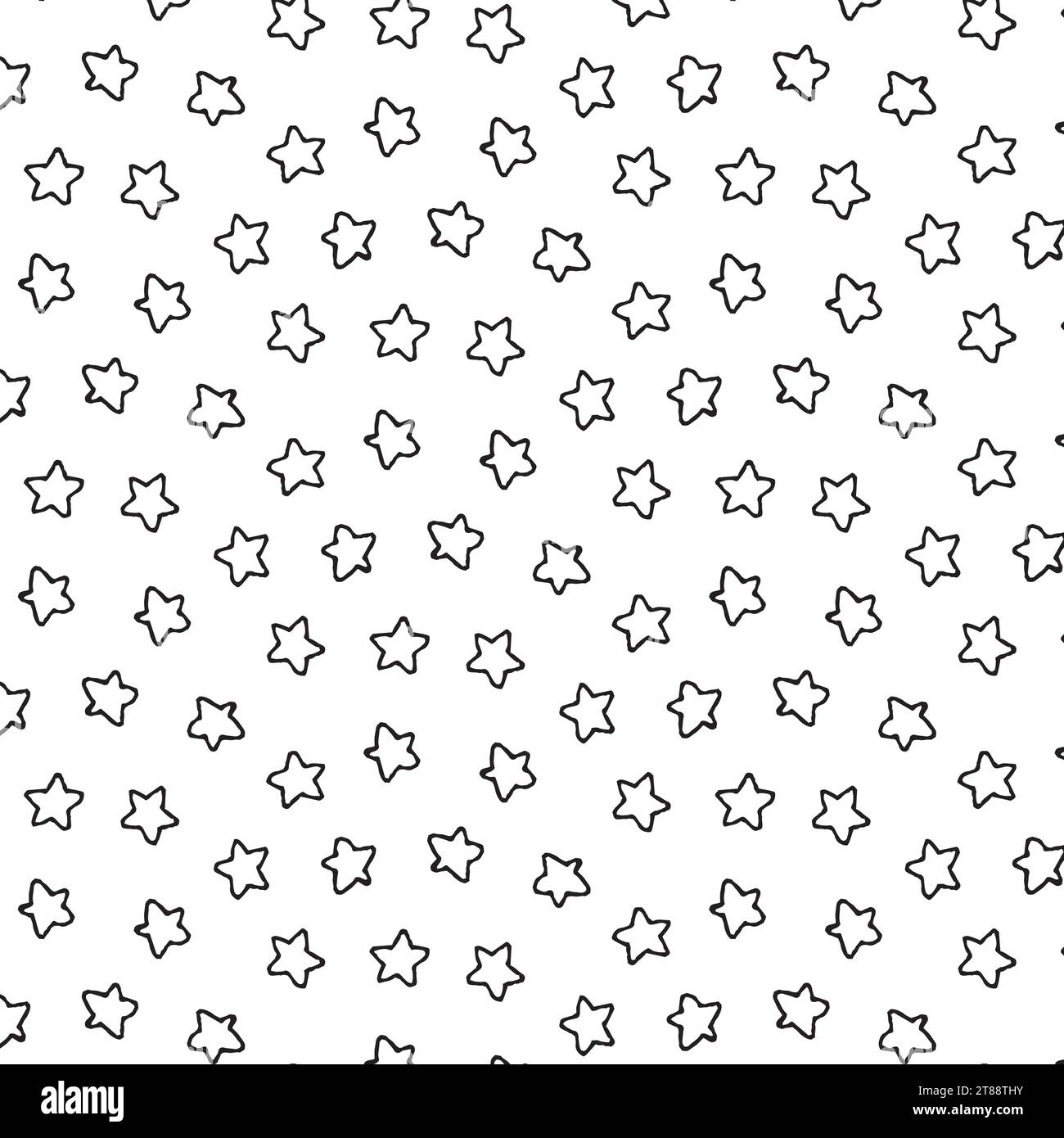 pattern doodle stars outline, seamless pattern, black stars. Cosmos ...