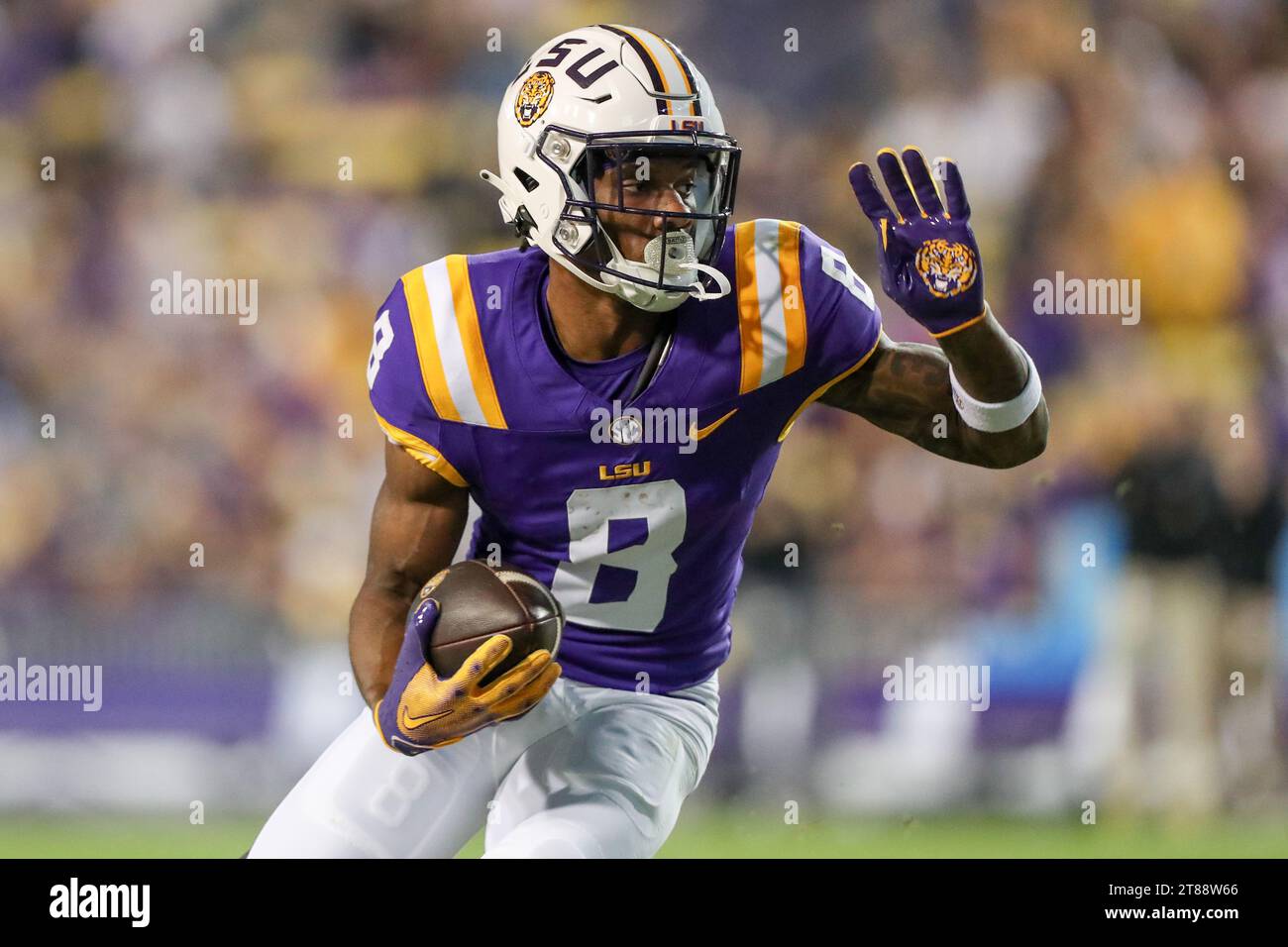 November 18, 2023: LSU wide receiver Malik Nabers (8) makes a move ...