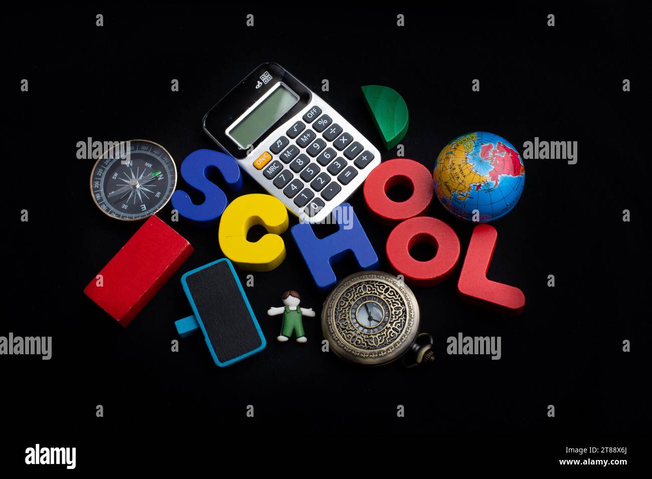 Education concept by School lettering with colorful wooden letters ...
