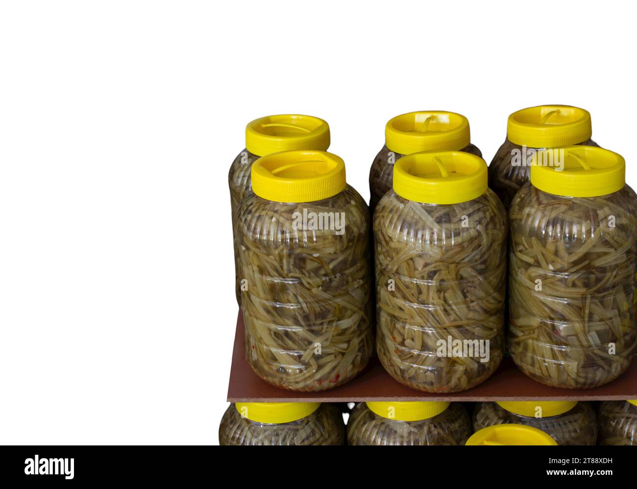 Plastic bottles preserved vegetables. Canned food in Plastic bottles ...