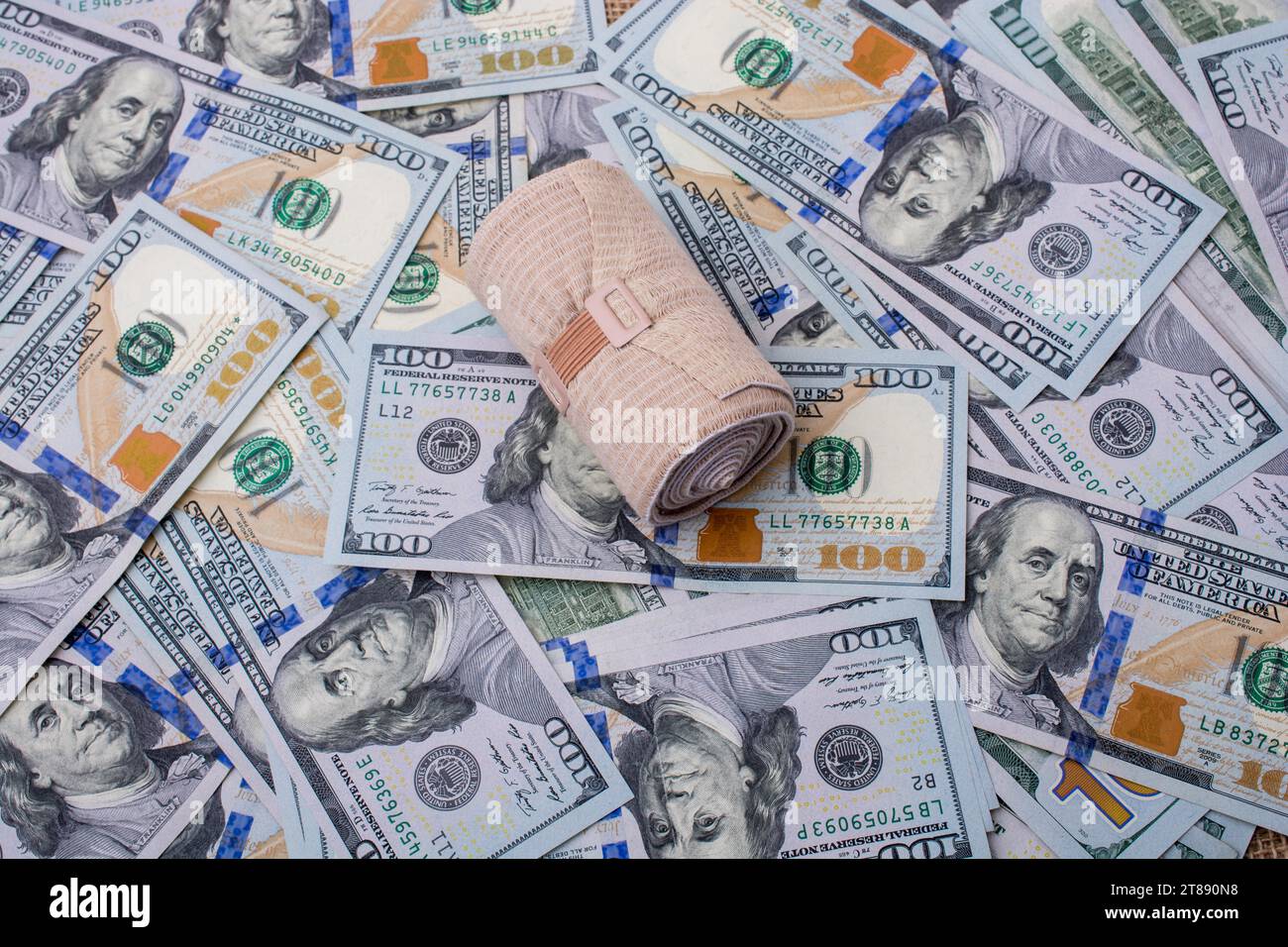 Banknote bundle of US dollar Stock Photo - Alamy