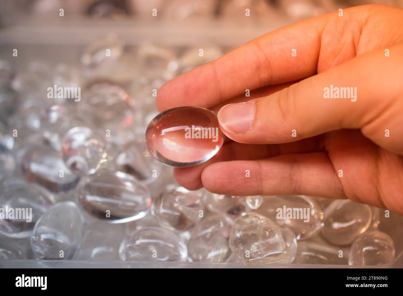 Clear White Rock Crystal QUARTZ Tumbled and Polished Gemstones Stock ...