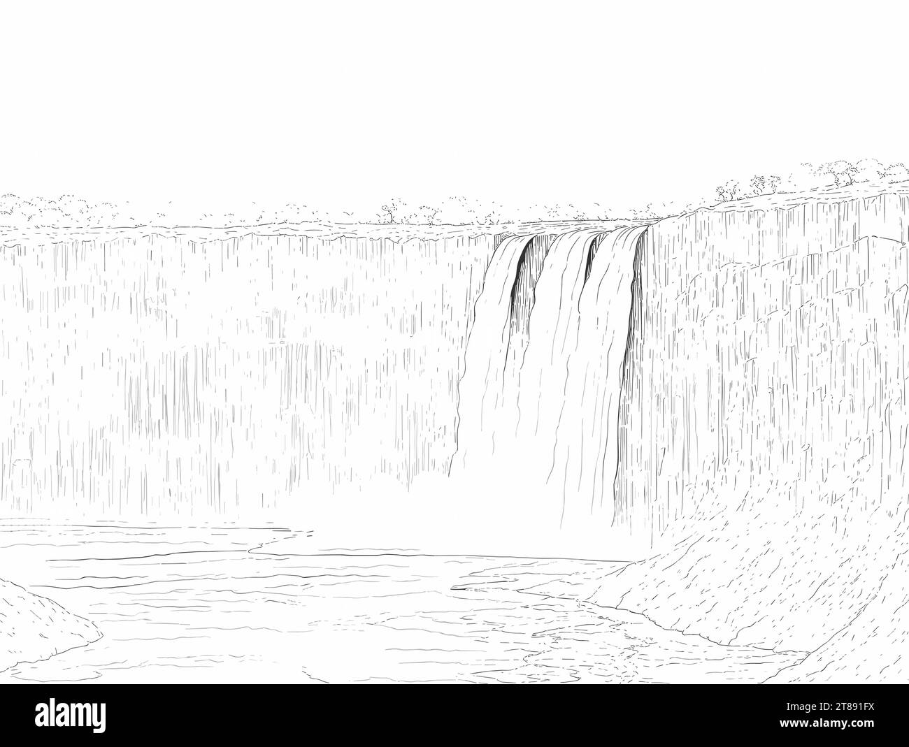 Victoria falls waterfall spray Stock Vector Images - Alamy