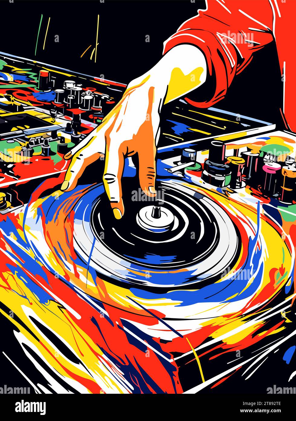 A Hand On A Turntable - Dj mixing on the turntable modern abstract ...