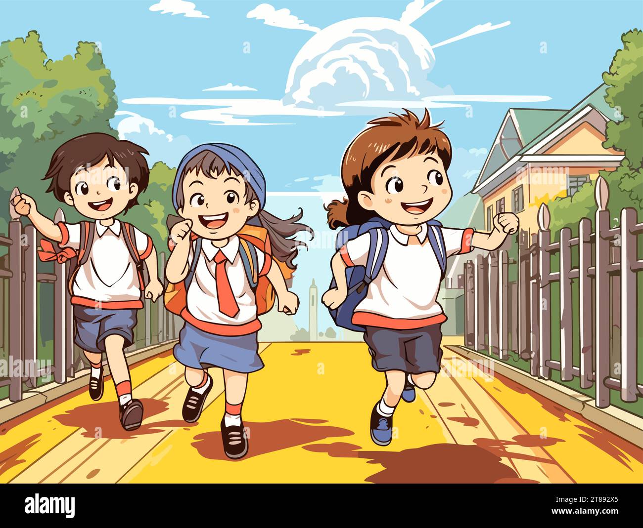 Cartoon illustration school preschool age hi-res stock photography and ...