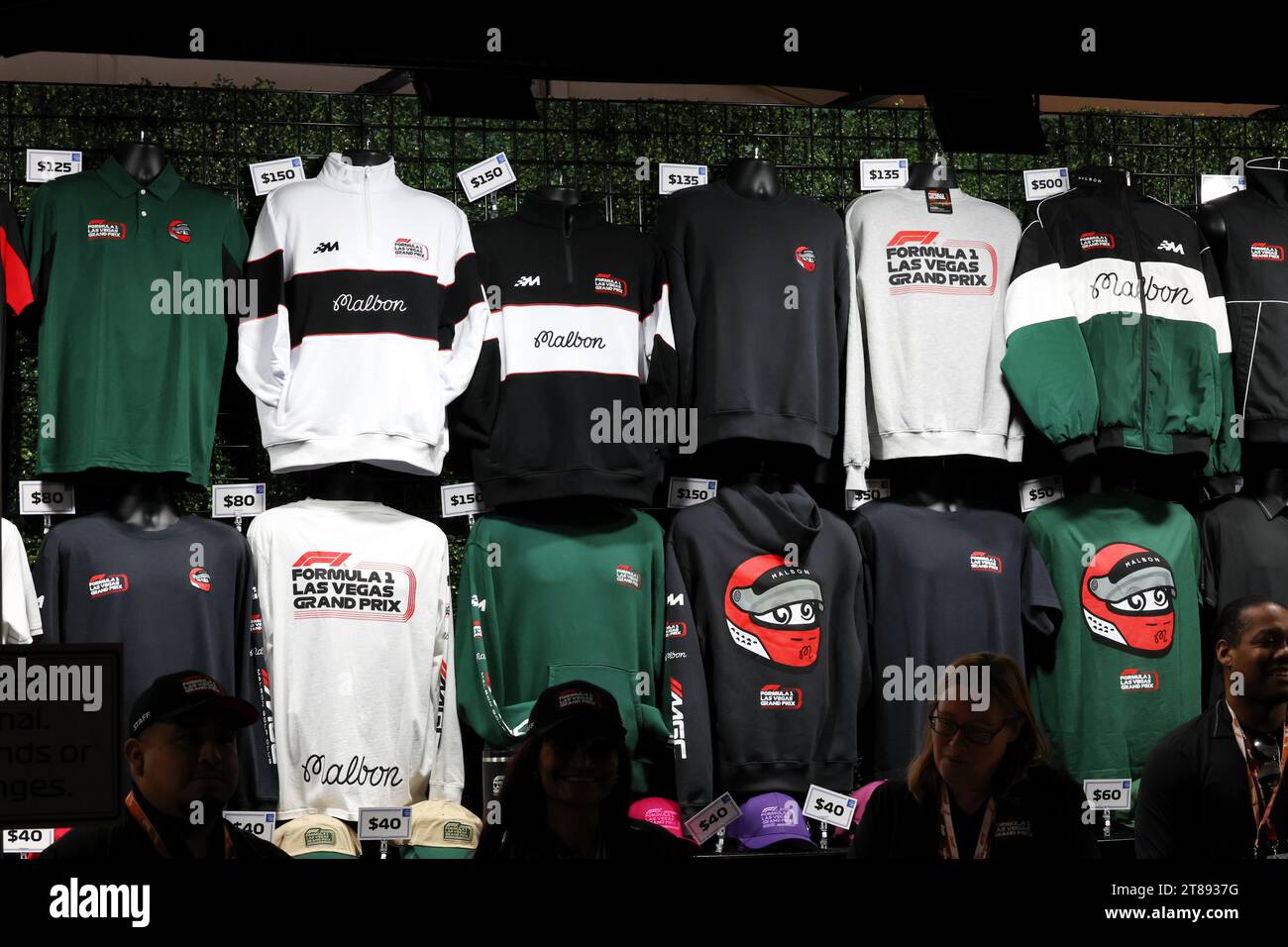 Las Vegas, USA. 18th Nov, 2023. Circuit atmosphere - F1 merchandise stand. Formula 1 World ...