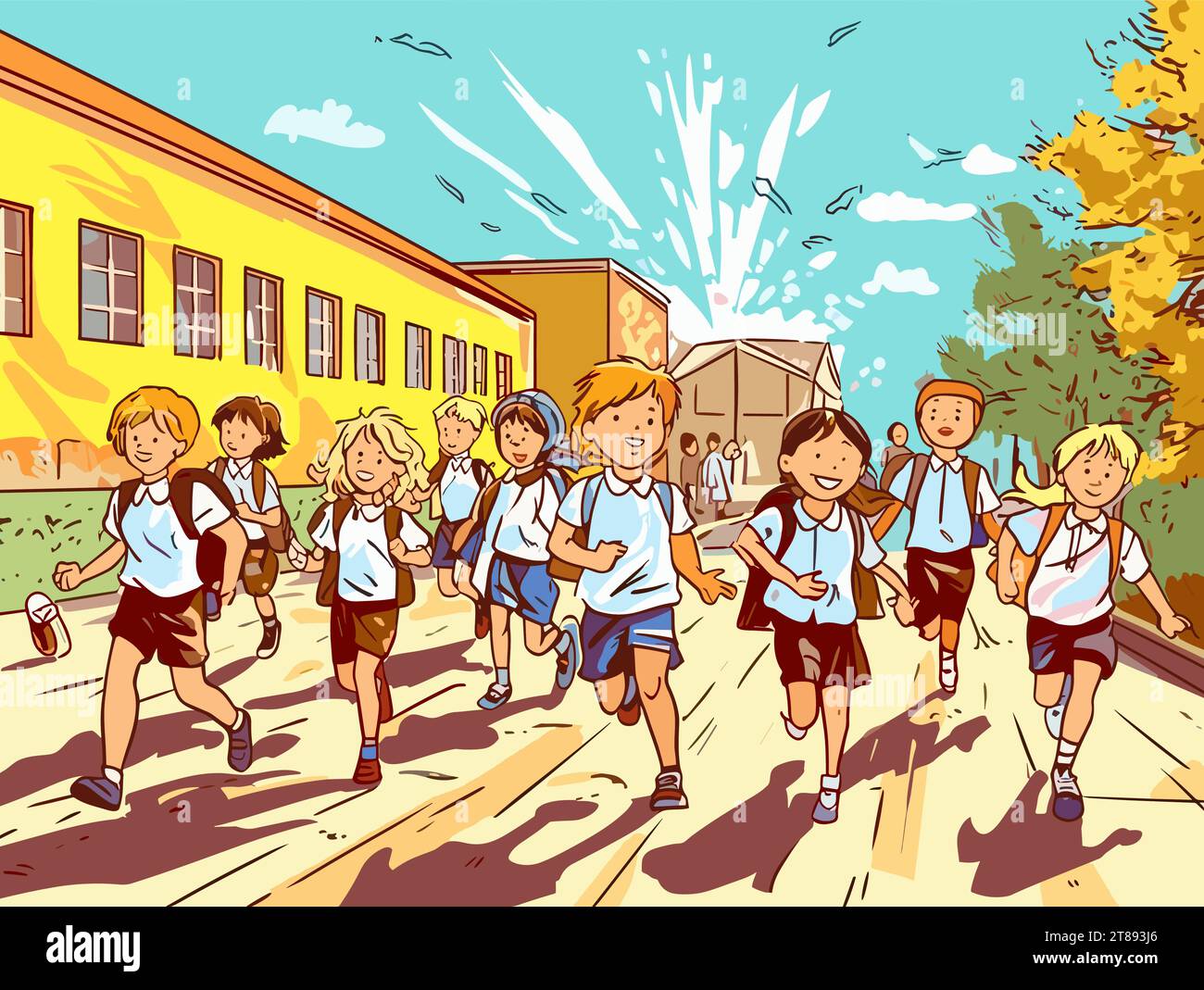 Cartoon illustration school preschool age hi-res stock photography and ...