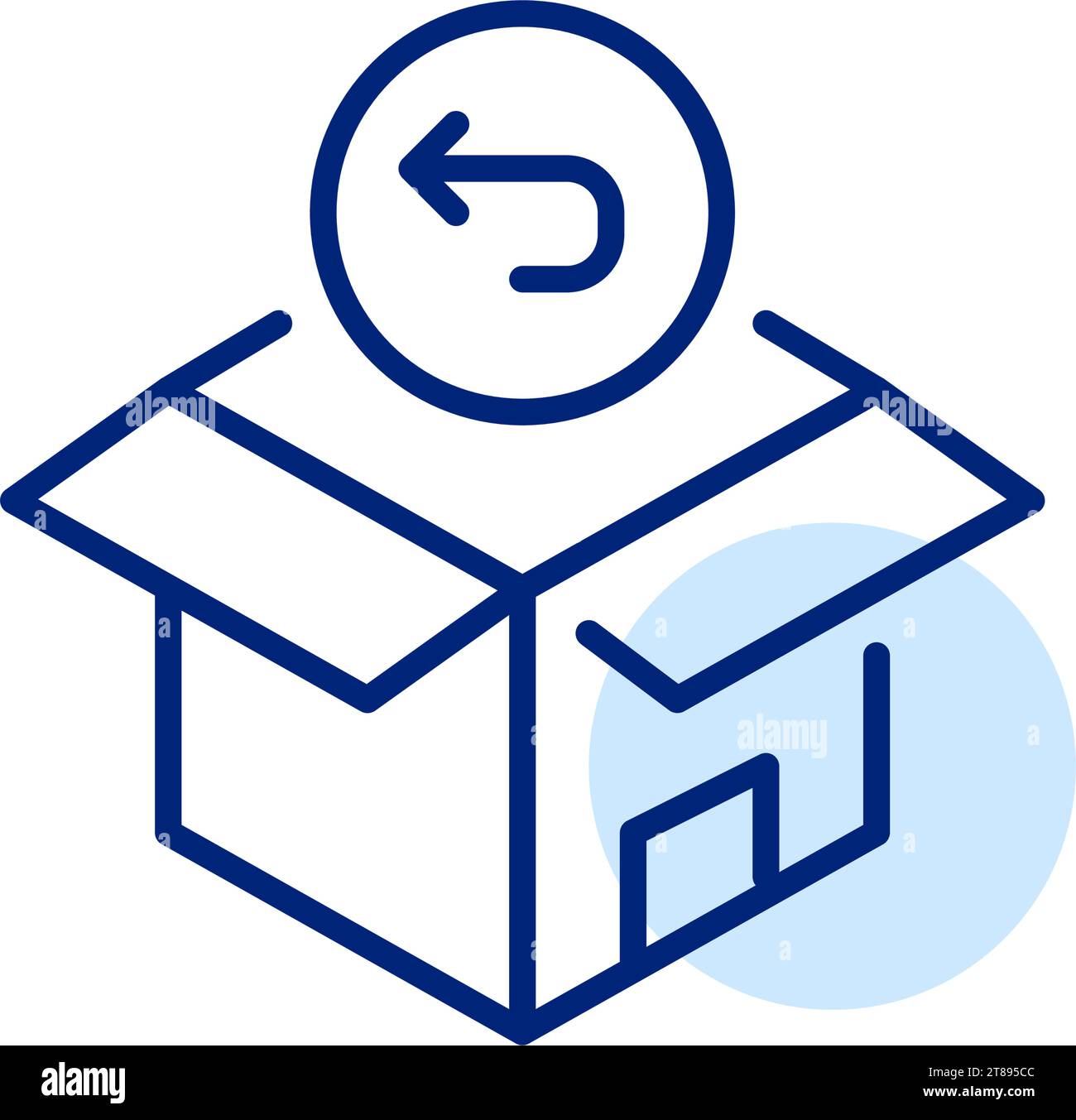 Parcel return service. Delivery box and back arrow. Pixel perfect icon ...