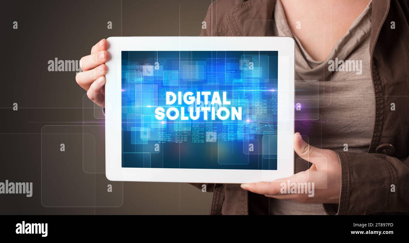 Person holding tablet, technology concept Stock Photo - Alamy