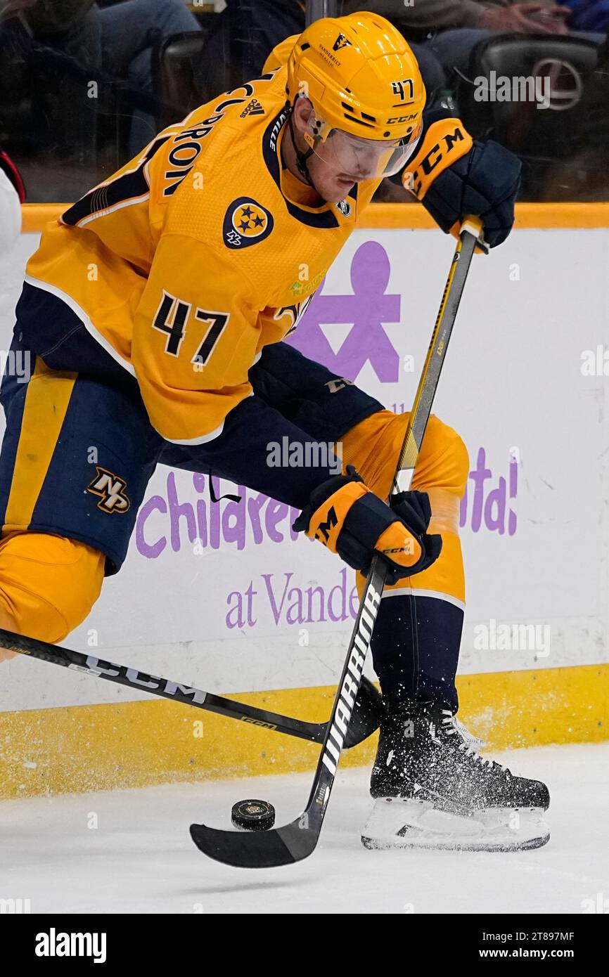 Nashville Predators right wing Michael McCarron (47) plays against the ...