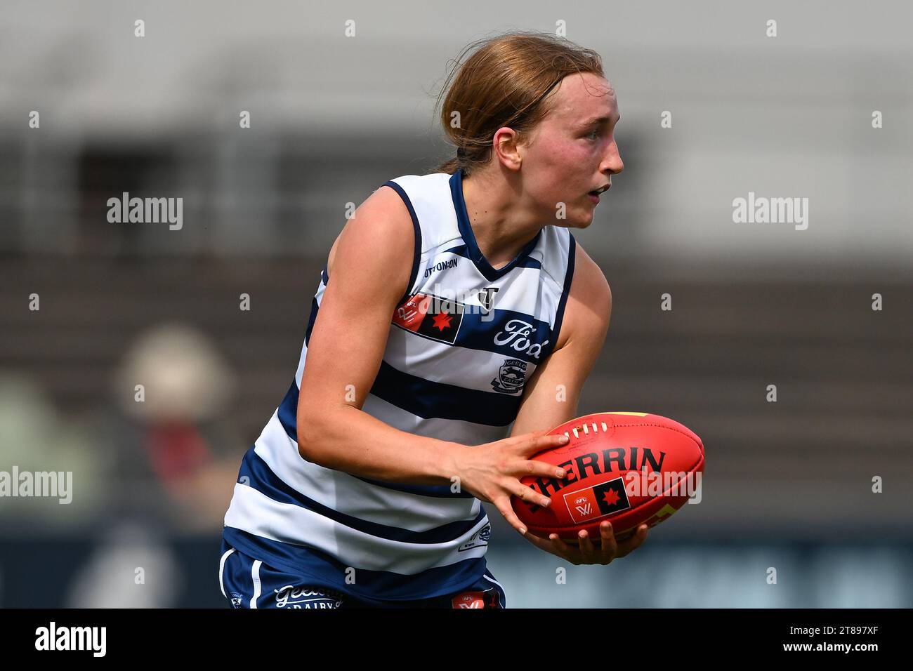 Melbourne, Australia. 19th Nov, 2023. Zali Friswell of Geelong in ...