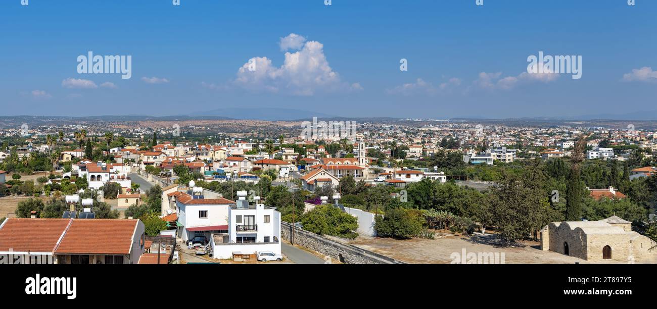Panoramic view of the village of Kolossi from the tower of the castle ...