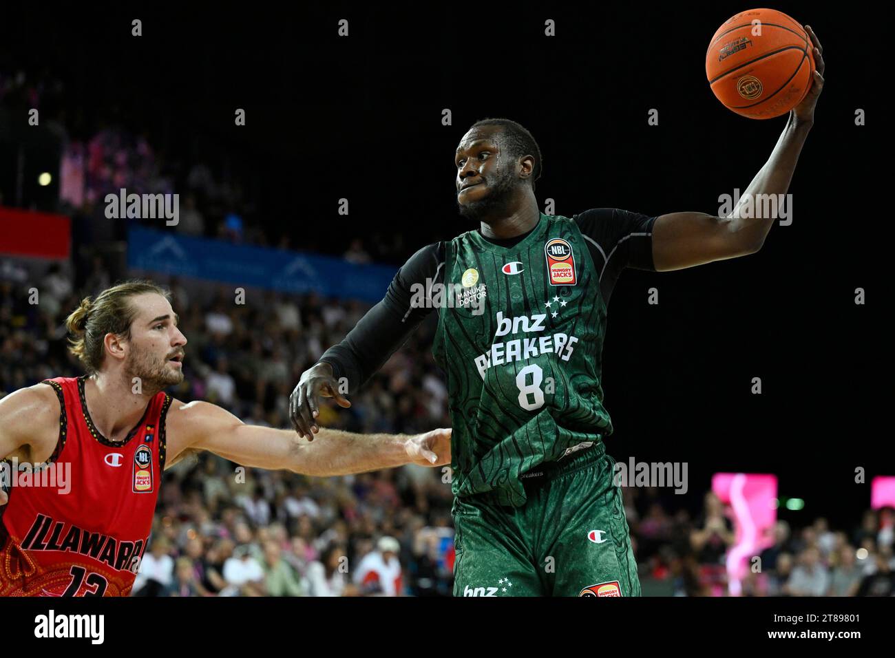 Auckland, New Zealand. 18th June, 2021. Mangok Mathiang of the Breakers ...