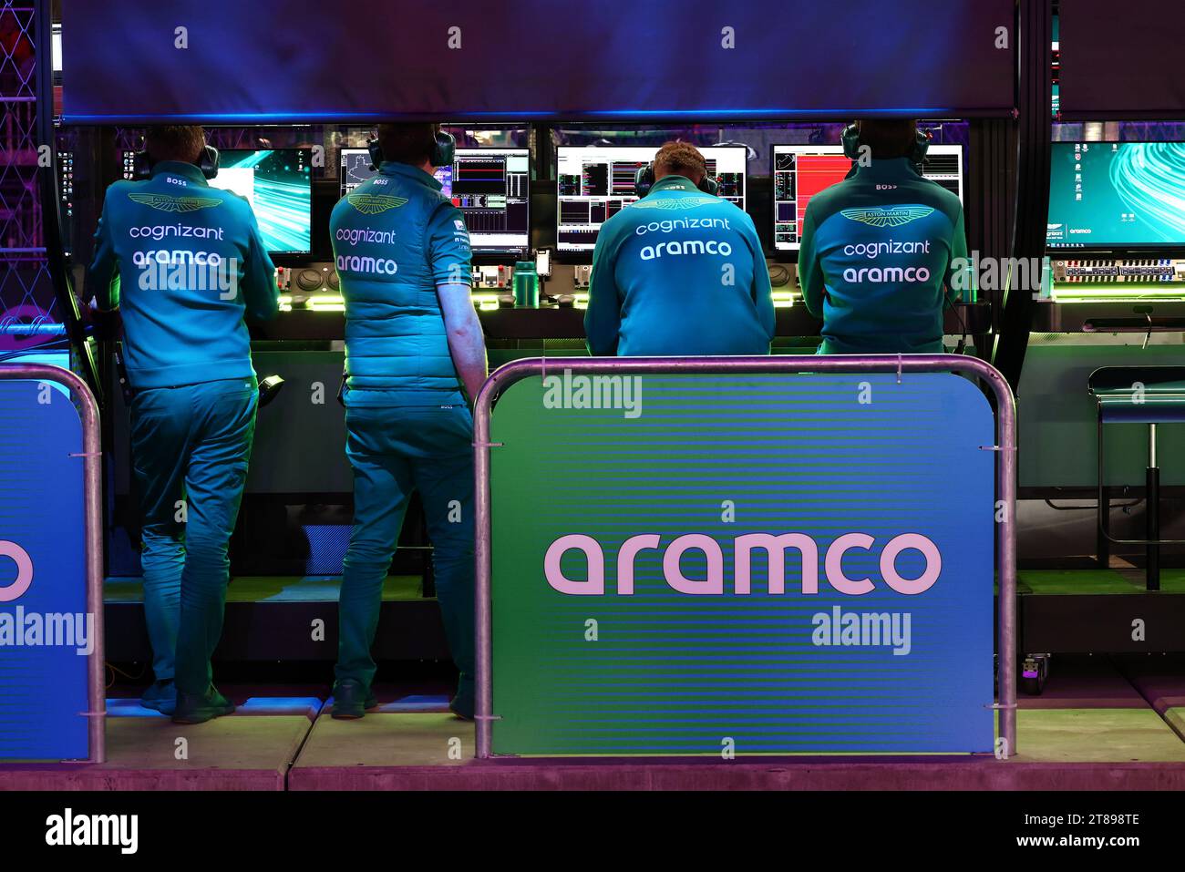 Las Vegas, USA. 18th Nov, 2023. Aston Martin F1 Team pit gantry ...