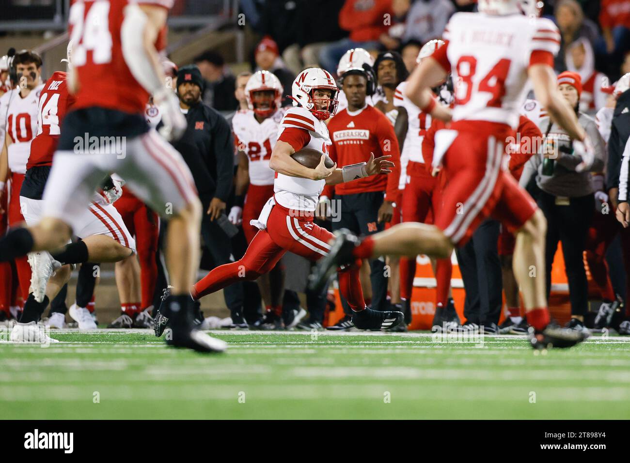 Madison, WI, USA. 18th Nov, 2023. Nebraska Cornhuskers quarterback ...