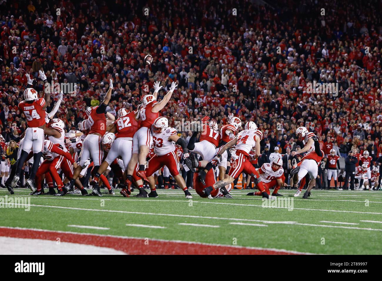 Madison, WI, USA. 18th Nov, 2023. Nebraska Cornhuskers place kicker ...