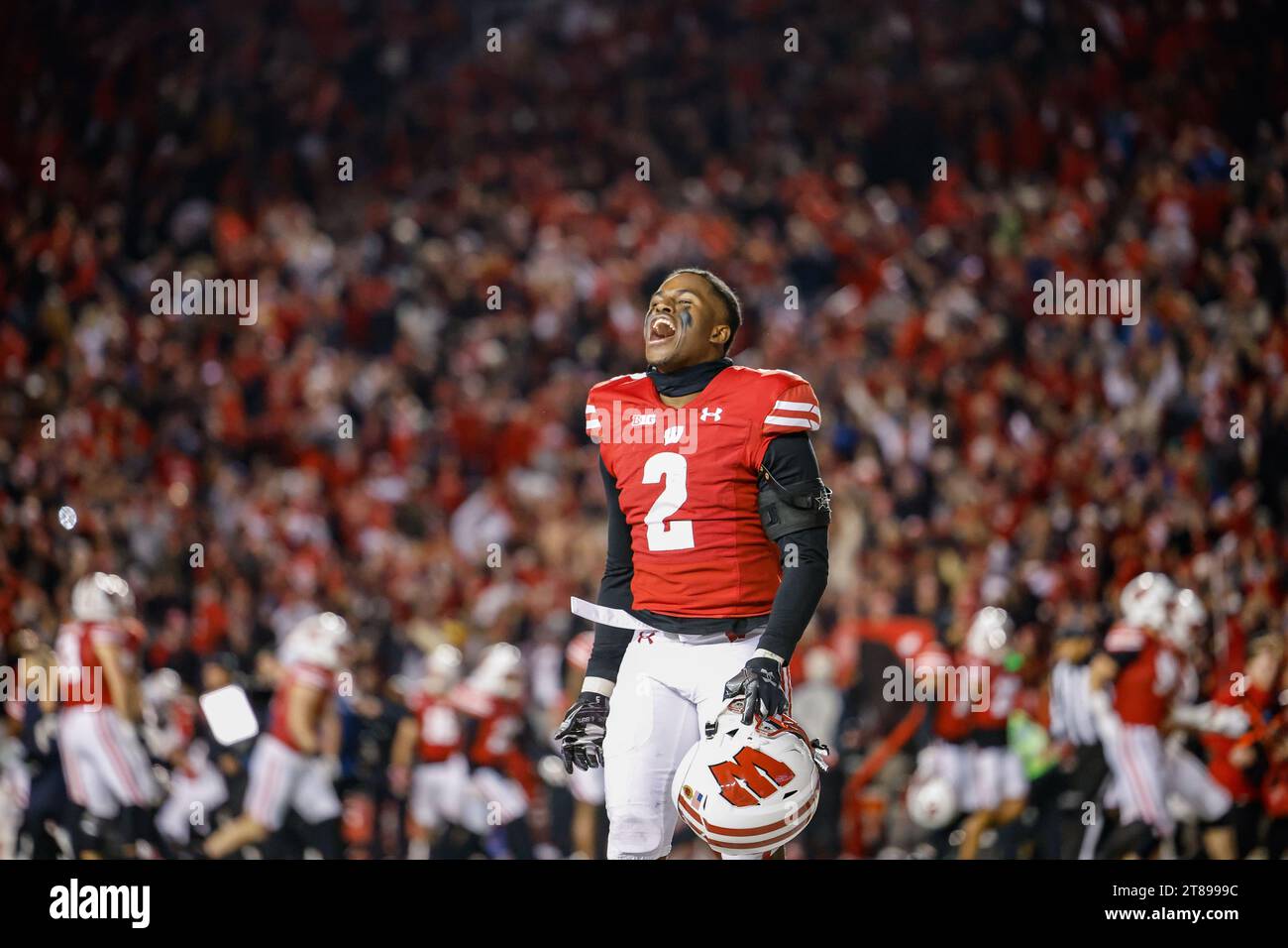 Madison, WI, USA. 18th Nov, 2023. Wisconsin Badgers cornerback Ricardo ...