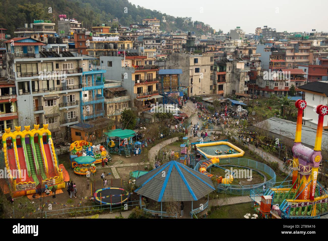 The amusement park in the Lakeside area of Pokhara, Nepal Stock Photo ...