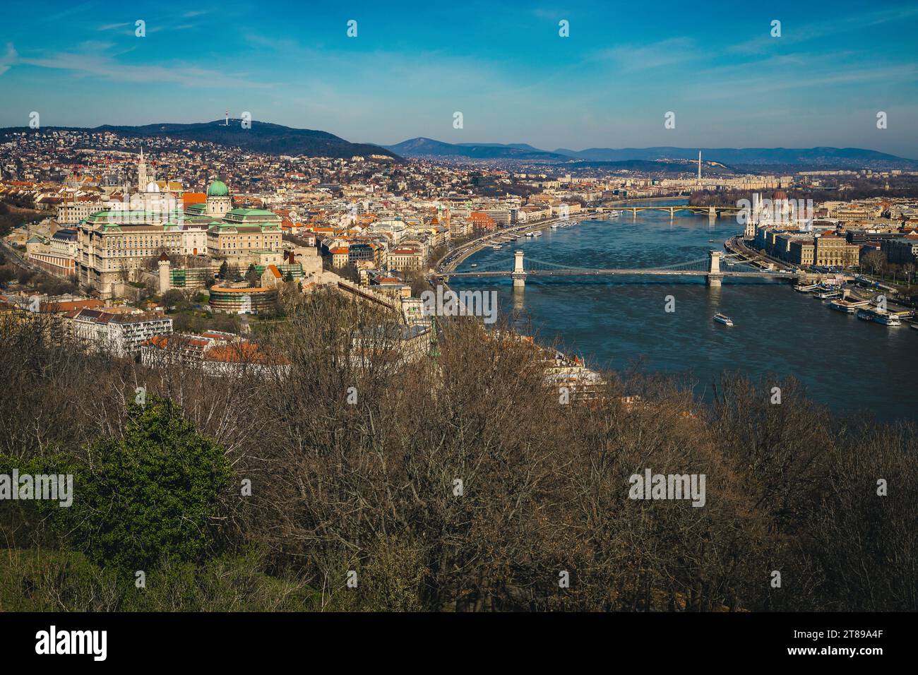 One of the most beautiful view from the citadel with Chain bridge over ...