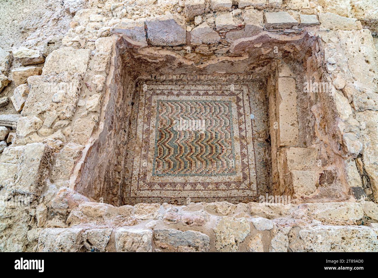Mosaic base of the house of Eustolios, Kourion (Cyprus Stock Photo - Alamy