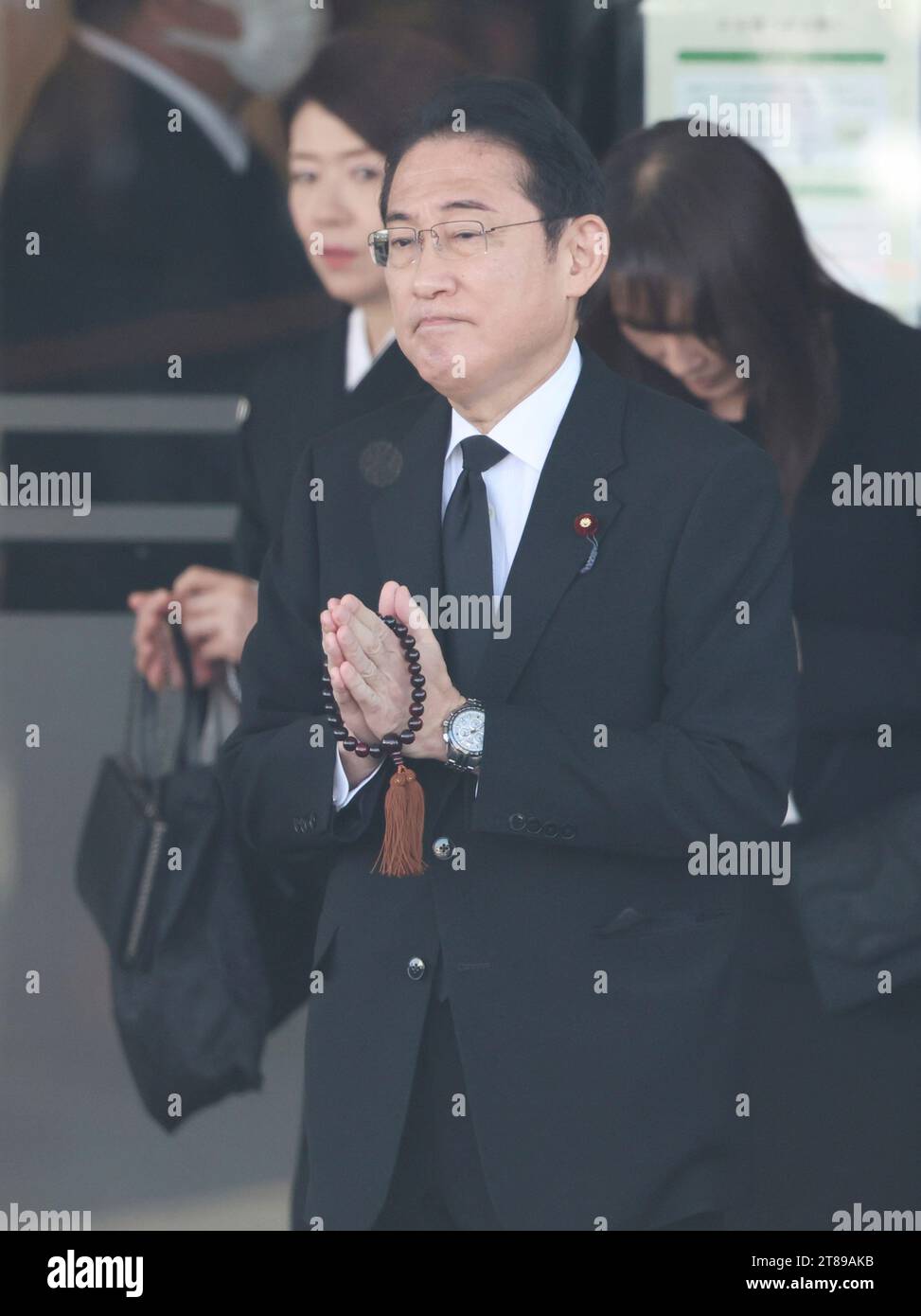 Japan's Prime Minister Fumio Kishida attends a funeral of his wife Yuko ...