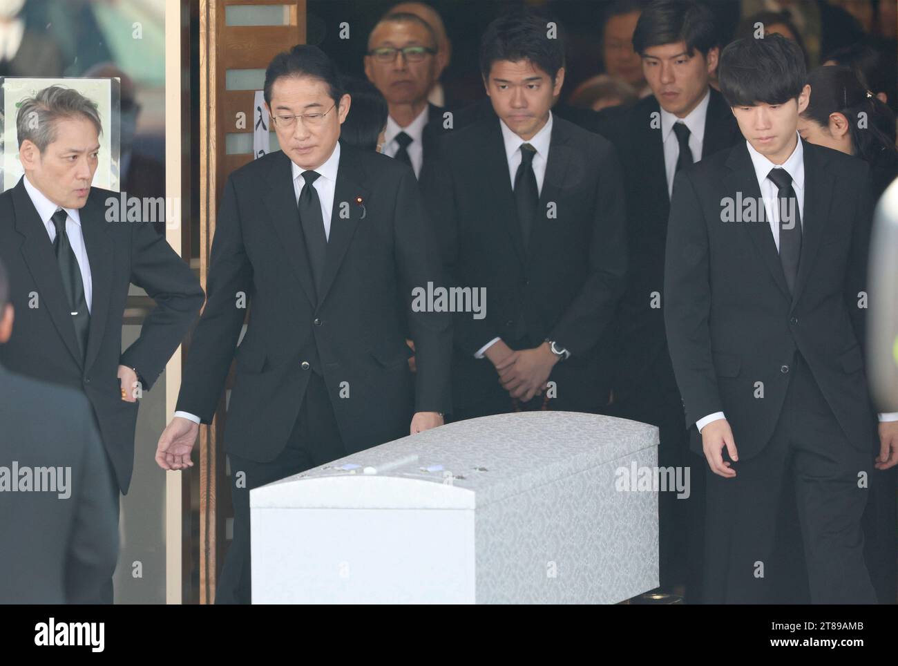 Japan's Prime Minister Fumio Kishida attends a funeral of his wife Yuko ...